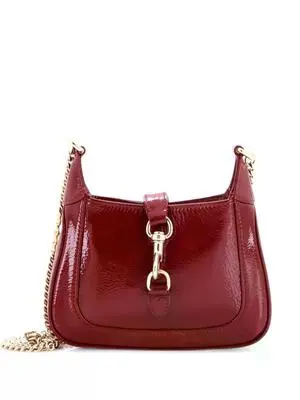 Gucci Jackie Notte Chain Patent Mini Hobo Bag - Red