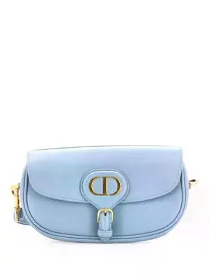 Dior Bobby Flap Bag Leather East West Crossbody Bag - Blue