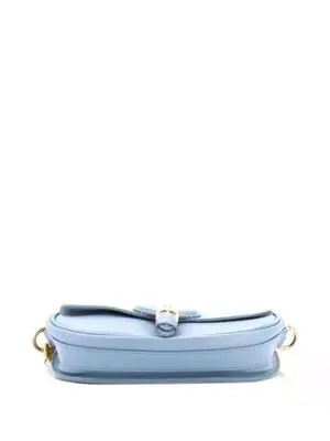Dior Bobby Flap Bag Leather East West Crossbody Bag - Blue