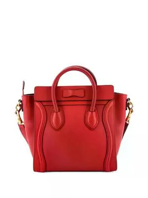 Celine Luggage Bag Grainy Leather Nano Crossbody Bag - Red