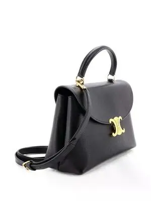 Celine Nino Top Handle Bag Leather Medium Satchel - Black