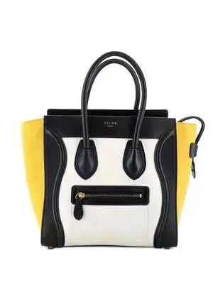 Celine Tricolor Luggage Bag Leather Micro Tote Bag - Multicolour
