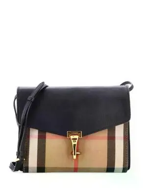 Burberry Macken Crossbody Bag Leather And House Check Canvas Baby Shoulder Bag - Multicolour