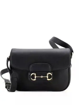 Gucci Horsebit 1955 Leather Small Shoulder Bag - Black