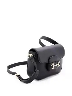 Gucci Horsebit 1955 Leather Small Shoulder Bag - Black