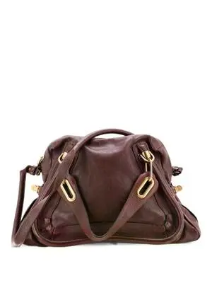 Chloé Paraty Top Handle Bag Leather Medium Satchel - Brown