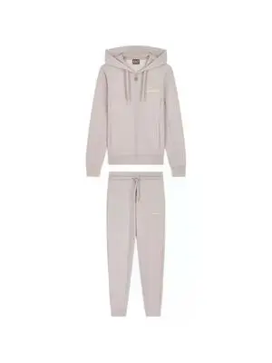 EA7 Logo Hoodie And Trousers Tracksuit - Grey