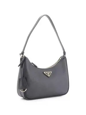 Prada Re-edition 2005 Saffiano Leather Mini Hobo Bag - Black