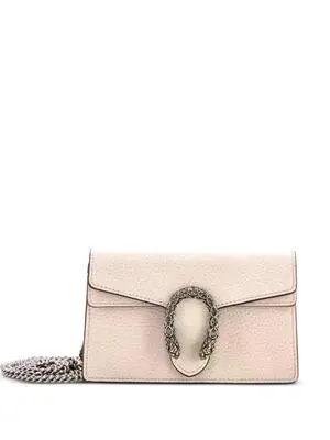 Gucci Dionysus Bag Leather Super Mini Clutch Bag - Neutrals