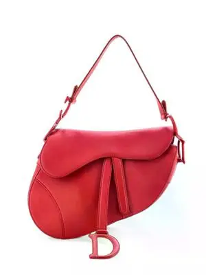 Dior Ultra Matte Saddle Handbag Leather Medium Shoulder Bag - Red