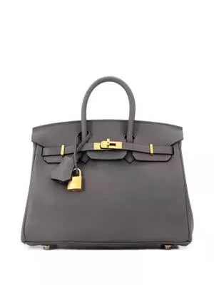 Hermès Birkin Handbag Gris Meyer Swift With Gold Hardware 25 Tote Bag - Grey
