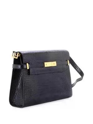 Saint Laurent Manhattan Crocodile Embossed Leather Medium Shoulder Bag