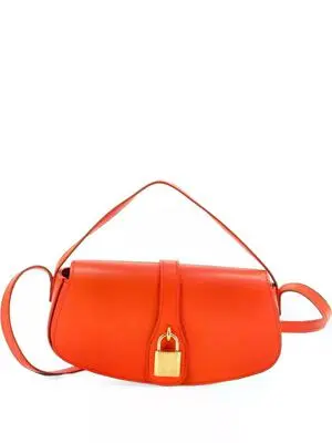 Celine Tabou Clutch With Strap Smooth Calfskin Shoulder Bag - Orange