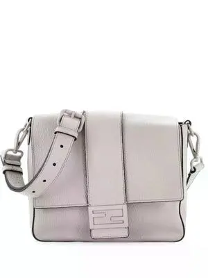 Fendi Baguette Flap Messenger Bag Leather Medium Crossbody Bag