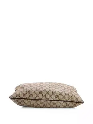 Gucci Zip Top Messenger Bag Gg Coated Canvas Large Crossbody Bag