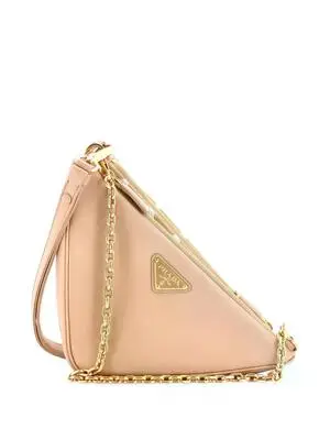 Prada Double Symbole Triangle Bag Leather And Jacquard Mini Shoulder Bag