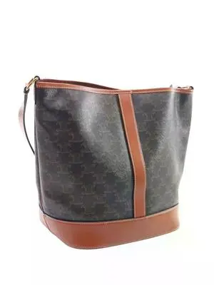 Celine 2010-2026 Medium Triomphe Coated Canvas Bucket Bag