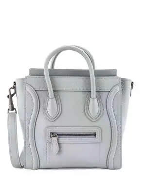 Celine Luggage Bag Grainy Leather Nano Crossbody Bag - Grey