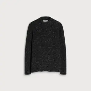 PITTARI Findhorn Donegal Roll Collar Jumper - Black