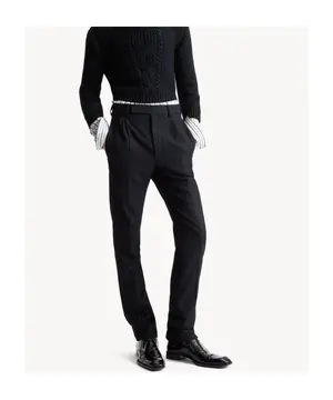 Saint Laurent Pleated Wool Trousers