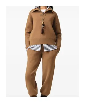 AMI Paris Buttoned Funnel-neck Knitted Sweater