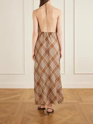 Matteau Layered Checked Cotton-voile Midi Dress - No