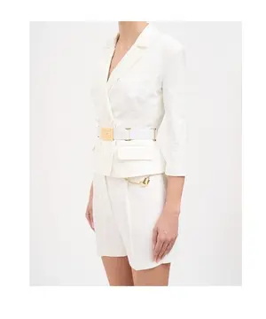 Elisabetta Franchi Belted Long-sleeve Blazer