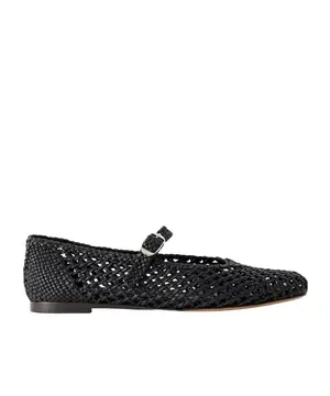 Le Monde Beryl Knotted Leather Ballet Flats - No