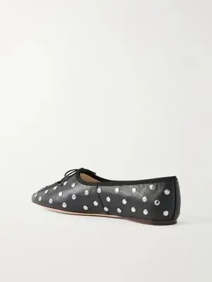 LOEFFLER RANDALL Studded Leather Ballet Flats