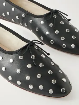 LOEFFLER RANDALL Studded Leather Ballet Flats