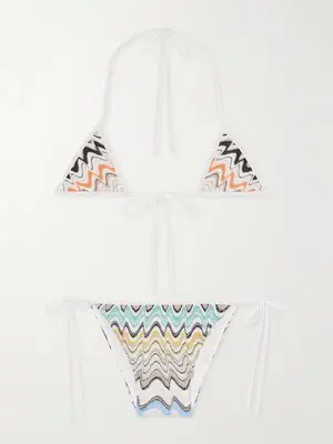 Missoni Striped Crochet-knit Triangle Bikini