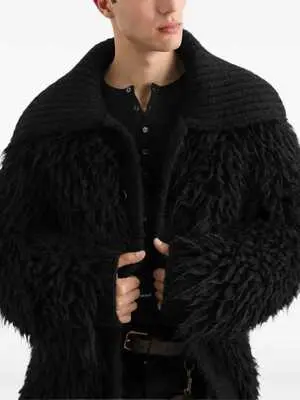Dolce & Gabbana Fur-effect Knit Cardigan - Black