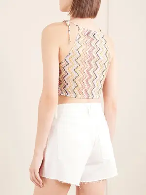 Missoni Striped Mesh Halterneck Top