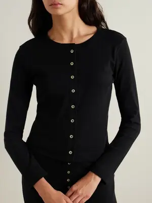LESET Knit Cotton Cardigan