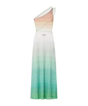 Missoni One-shoulder Metallic Crochet-knit Coverup