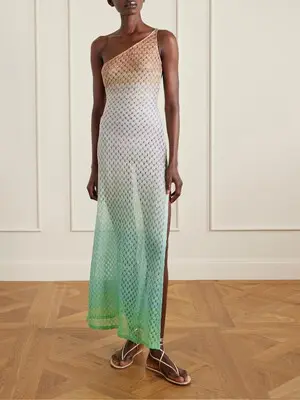 Missoni One-shoulder Metallic Crochet-knit Coverup