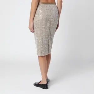 AMI Paris Sequin Skirt - Light Brown
