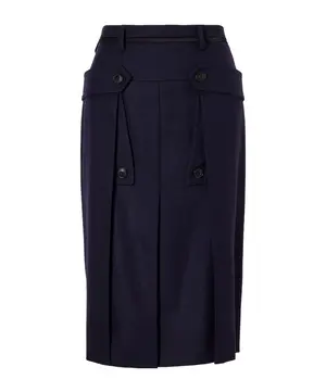 Dries Van Noten Wool Midi Skirt