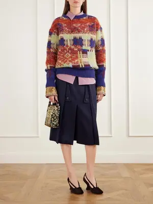 Dries Van Noten Wool Midi Skirt