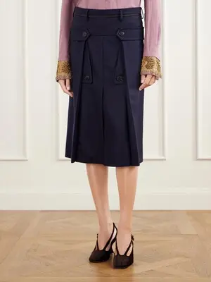 Dries Van Noten Wool Midi Skirt