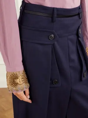 Dries Van Noten Wool Midi Skirt