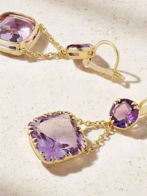 Ileana Makri 18-karat Gold Amethyst Earrings