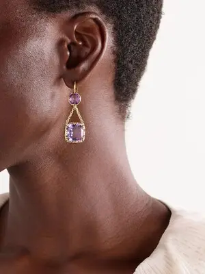 Ileana Makri 18-karat Gold Amethyst Earrings
