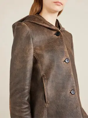 Khaite Hooded Leather Jacket