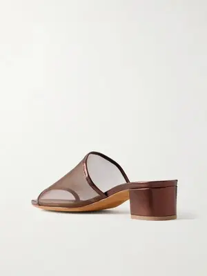 MARYAM NASSIR ZADEH Leather-trimmed Mesh Mules