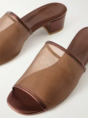 MARYAM NASSIR ZADEH Leather-trimmed Mesh Mules