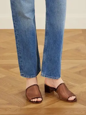 MARYAM NASSIR ZADEH Leather-trimmed Mesh Mules