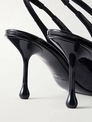JIMMY CHOO Croc-effect Leather Slingback Pumps