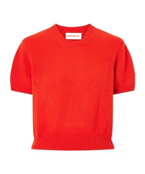 Daughter Woolen Knitted Short-sleeved Shirt
