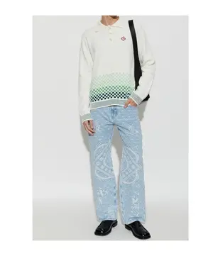 Casablanca Carpet Jacquard Baggy Denim Jeans